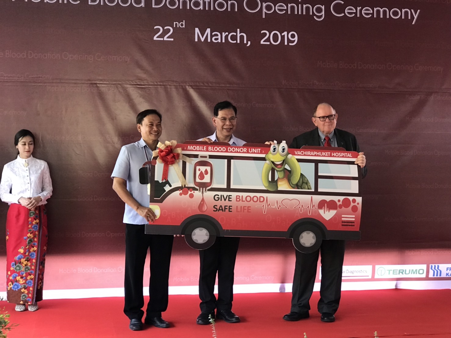Representing Fung Foundation, donating Blood Donation Van in...
