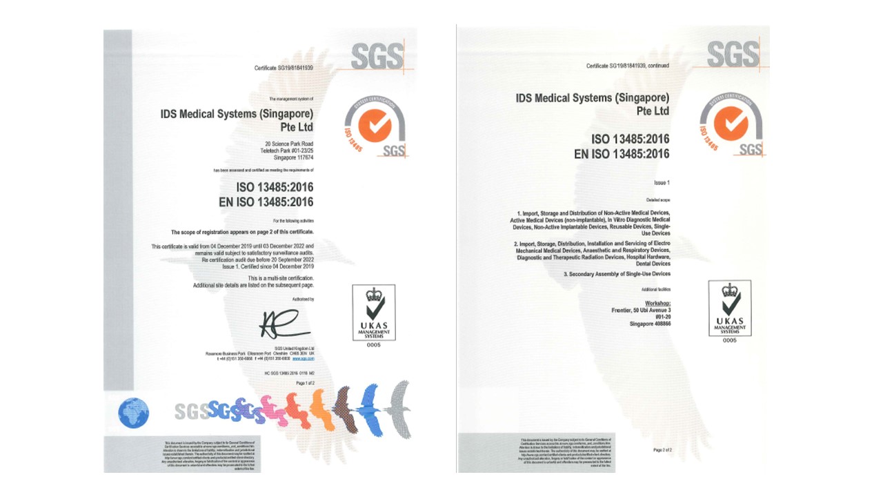 idsMED Singapore Achieves ISO 13485 Certification